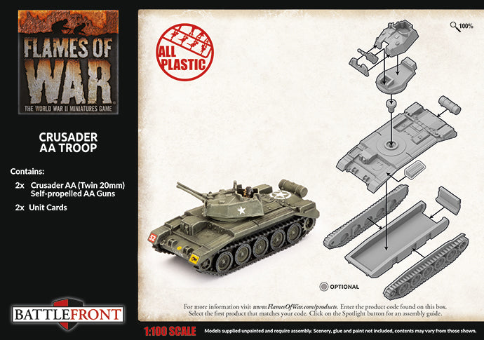 Battlefront Crusader Armoured AA Platoon (British Late War) - Flames Of War Late War - BBX59