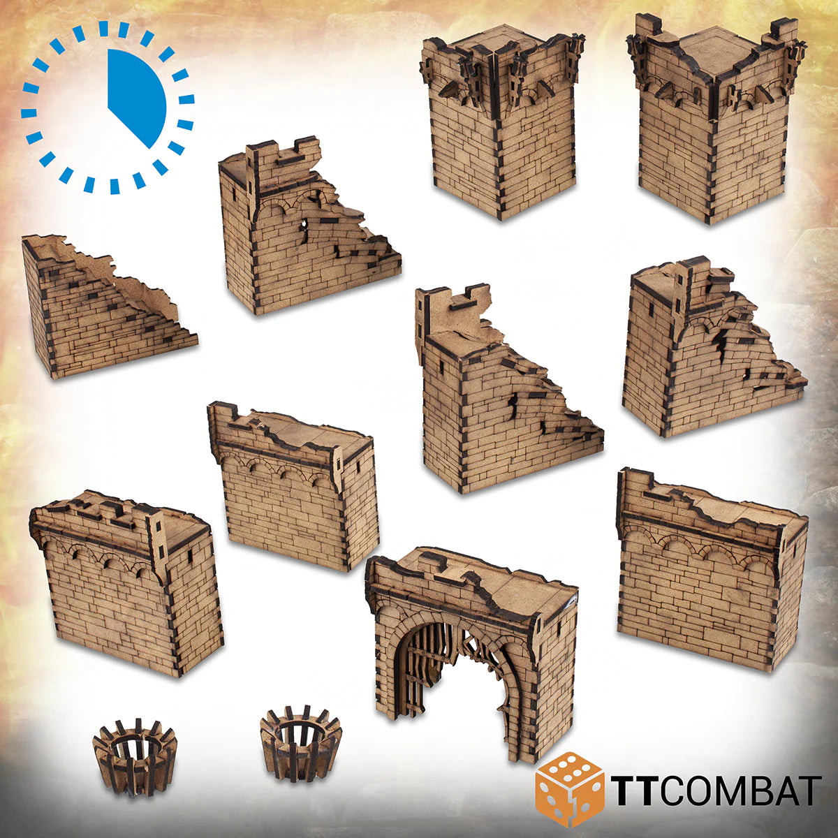 Savage Domain: Ruined Castle Walls MDF Scenery