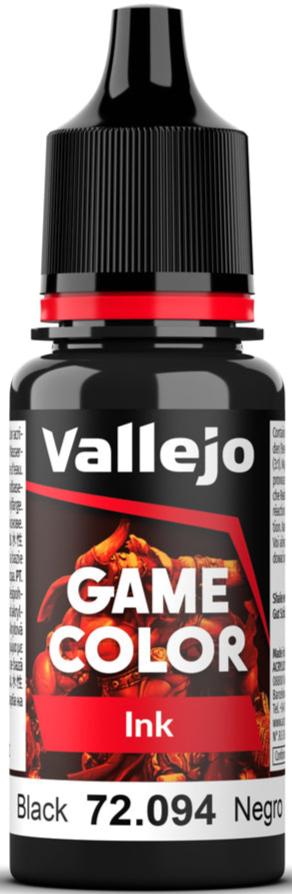 Vallejo Black Ink 17ml - Game Colour - Acrylic Paint - VAL72094