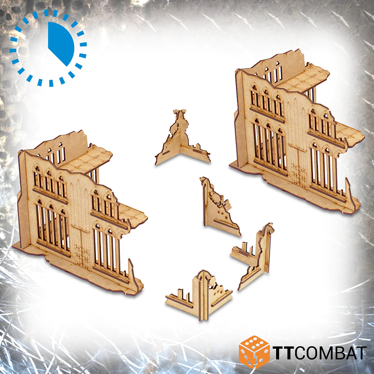 Municipium Sector Medium Corner Ruins MDF Scenery