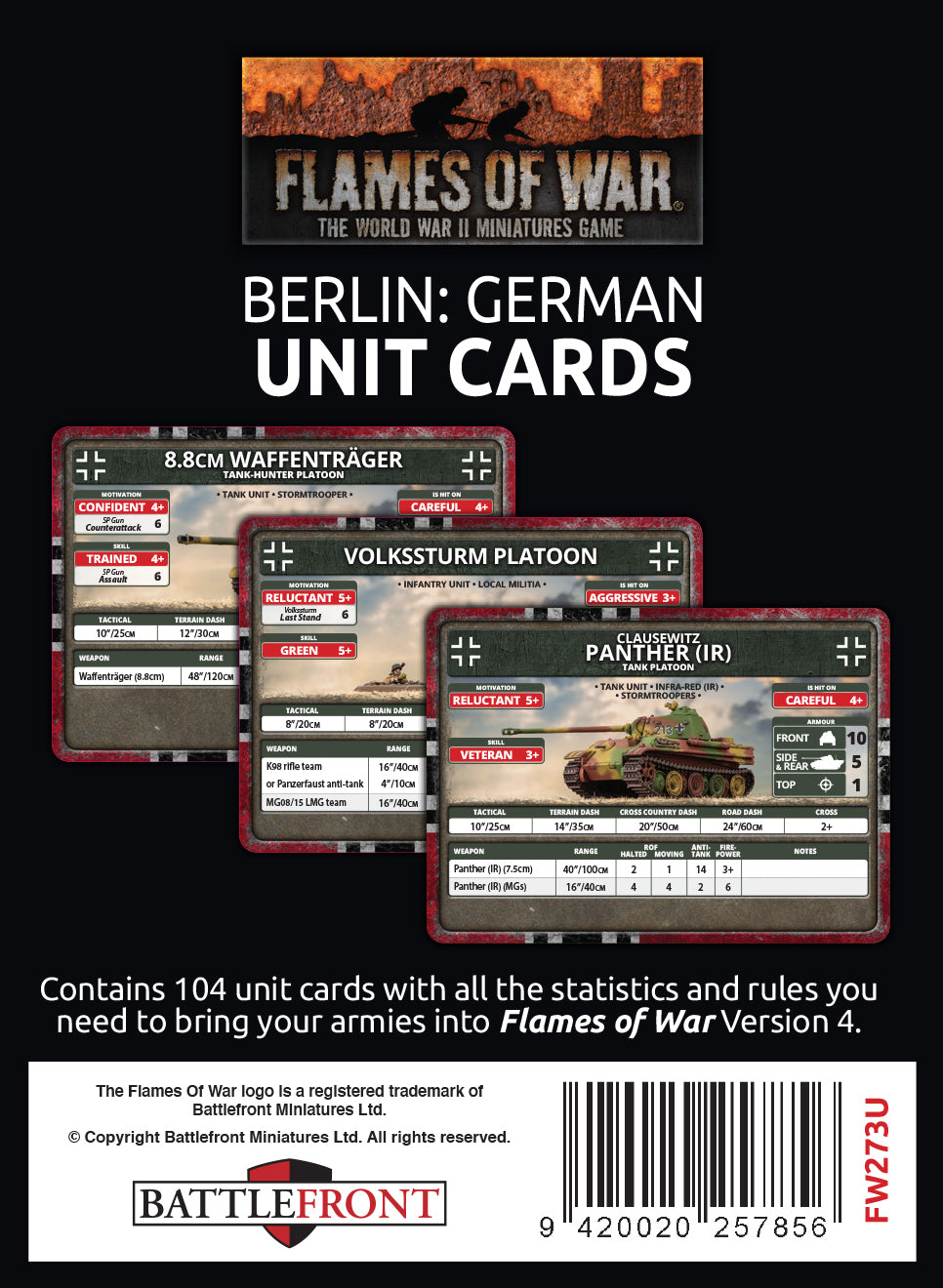 Berlin : German Unit Cards - Flames Of War