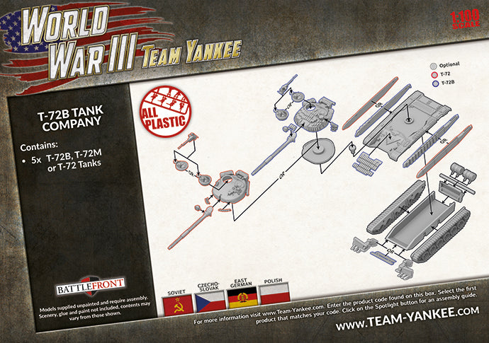 T-72 Tank Company + T-72B Upgrade Sprues - Team Yankee - WWIII
