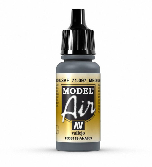 Vallejo Medium Grey Primer 17ml - Model Air - Acrylic Paint - VAL097