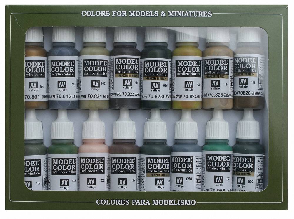 Vallejo WWII German Camouflage Paint Set - Model Colour - Acrylic Paint ...