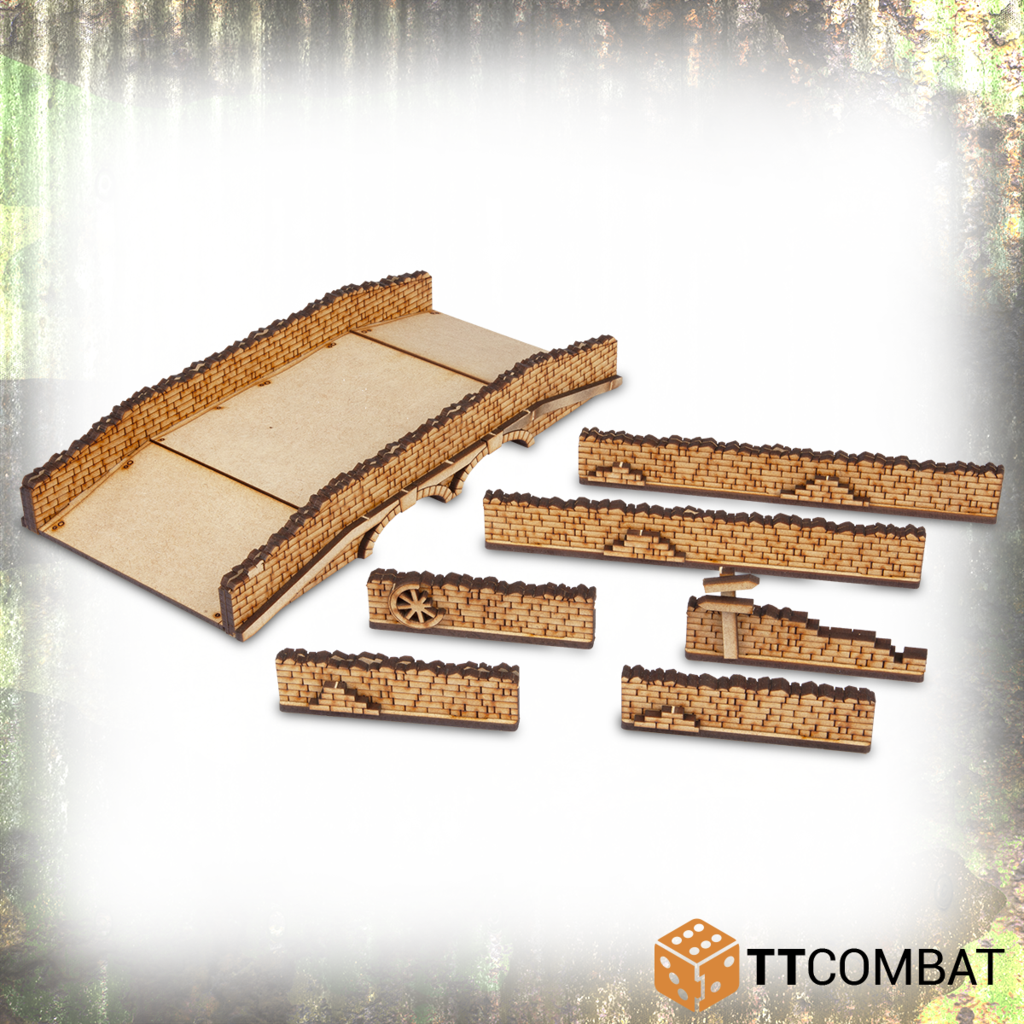 TT Combat Stone Bridge (25mm) - WW2 Scenics - MDF Scenery - TTSCW-WAR-034