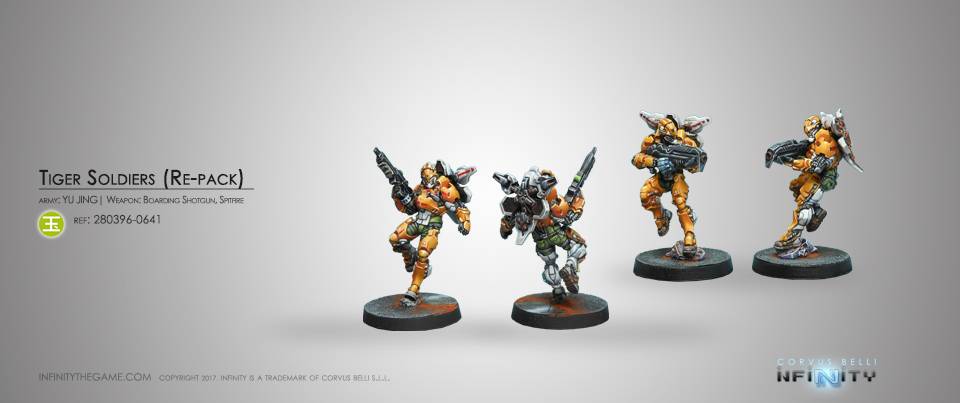Corvus Belli Infinity Tiger Soldiers (Spitfire/ Boarding Shotgun) - Yu ...